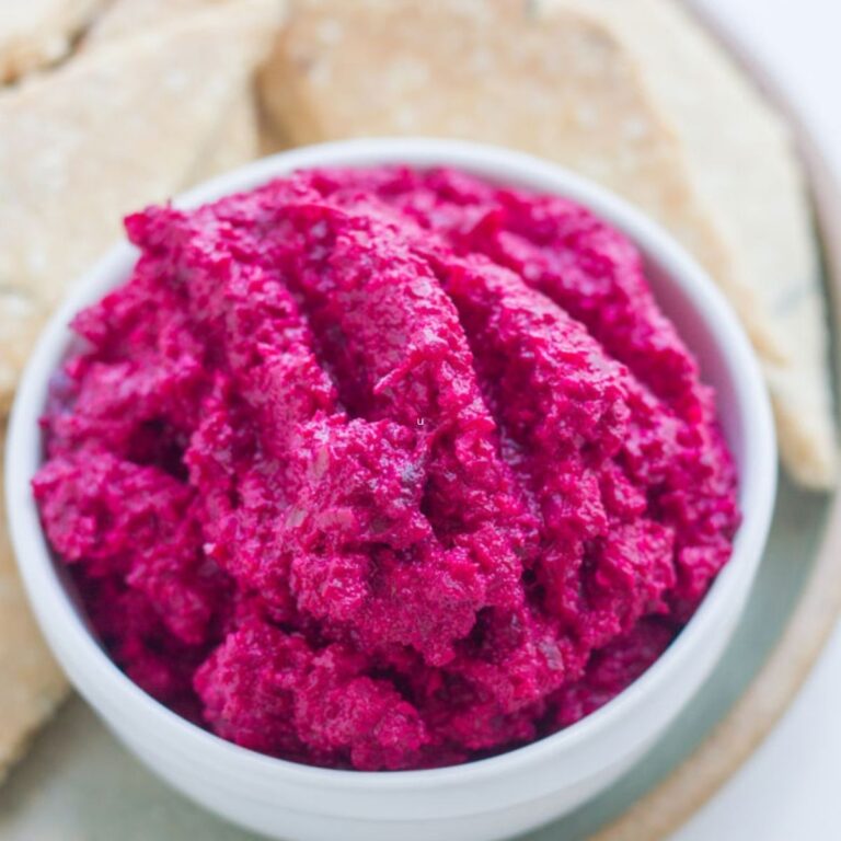 Roast Beetroot Dip with Onion and Macadamia - Becomingness
